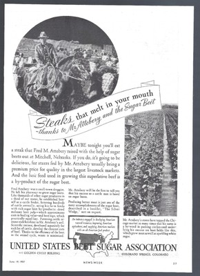 1937 United States Beet Sugar Association Print Ad Colorado Springs ...