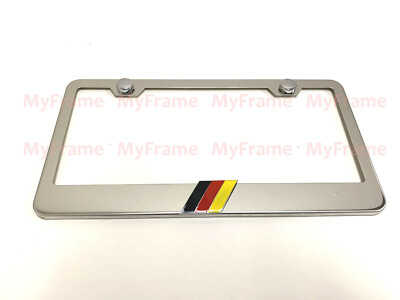 1pc 3D "GERMAN FLAG" emblem Stainless Steel Chrome Metal License Plate ...