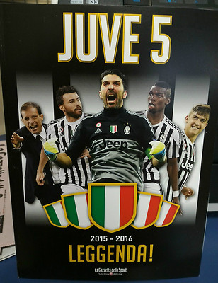 LIBRO MAXI BOOK FC JUVENTUS CAMPIONE D'ITALIA 2015/2016 JUVE 5 LEGGENDA ...