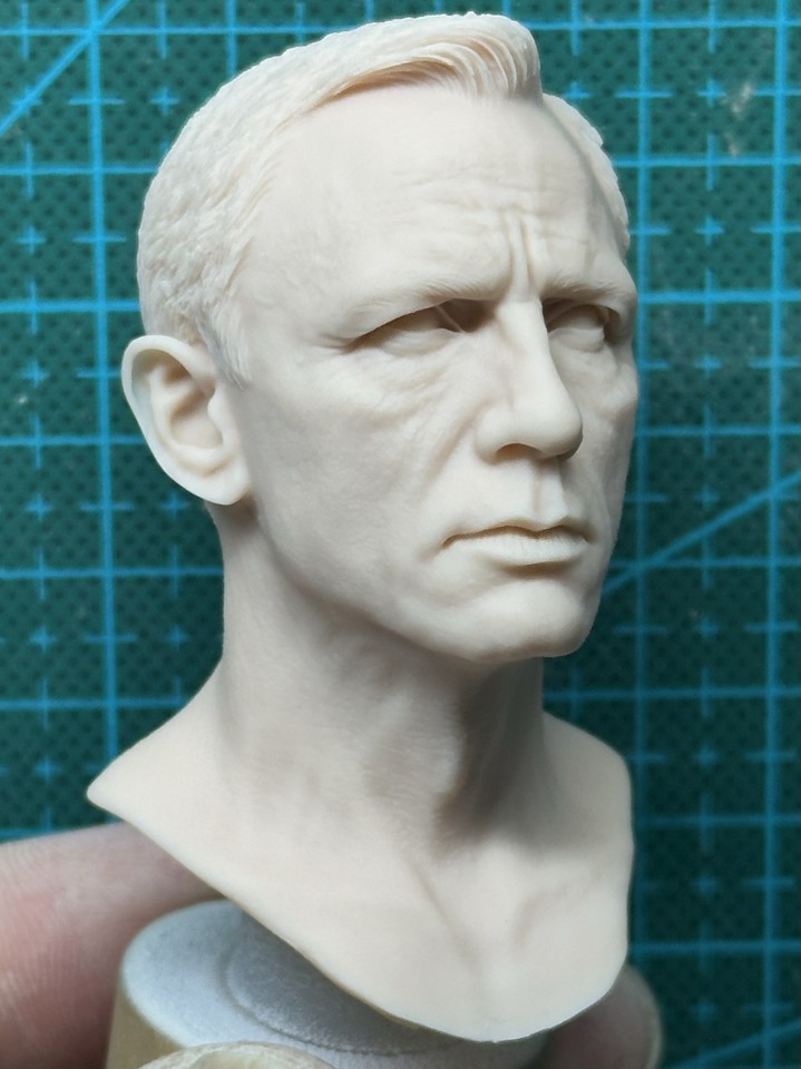 1/6 Unpainted Daniel Craig Head Carving Model Toys Fit 12inches Action ...