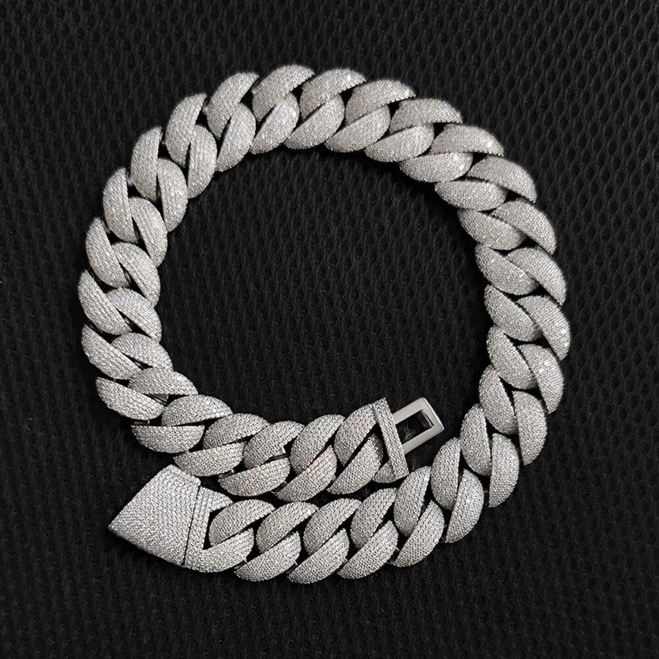 22mm Diamond Chain Men Bling Rapper Hip Hop Thick Cuban Link Necklace ...