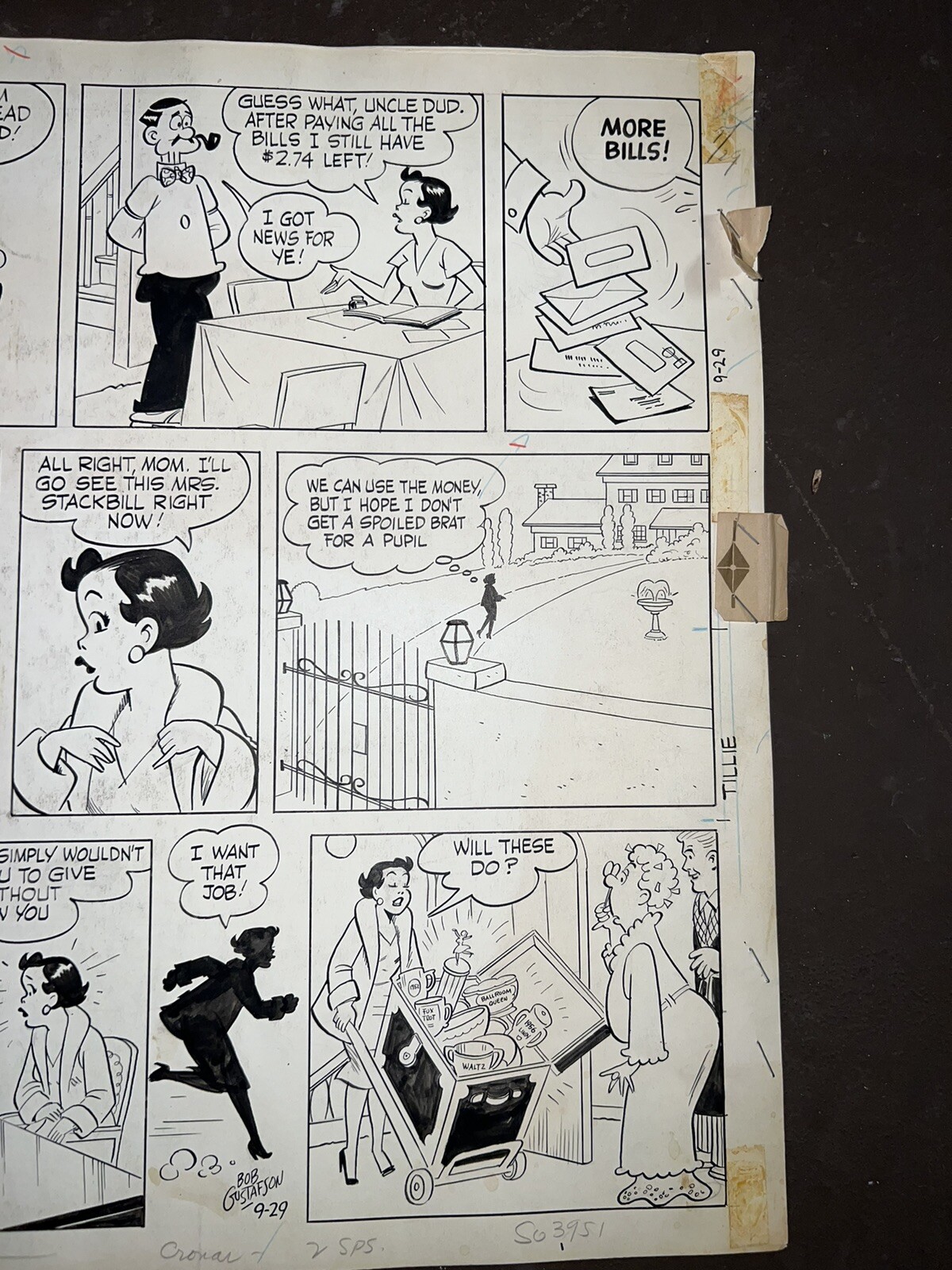 Bob Gustafson Tillie the Toiler Daily Comic Strip Original Art | eBay