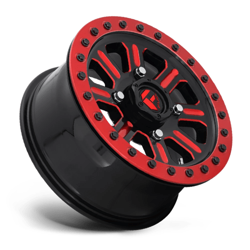 Fuel D911 HARDLINE BEADLOCK 15X10 +25 Black & Red Wheel Rim 4X137 (QTY ...