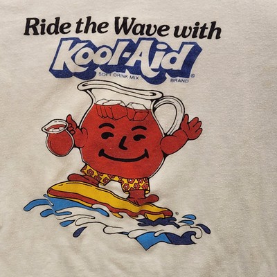 Vtg 80s Kool-Aid "Ride the Wave" Vault Catalog Tshirt Kids 14/16 single ...