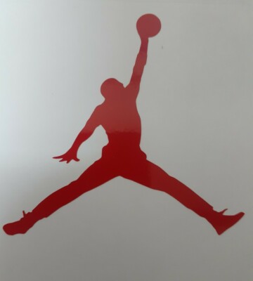 2 x Michael Jordan red 60mm jumpman logo decals for car, phone,shoebox ...