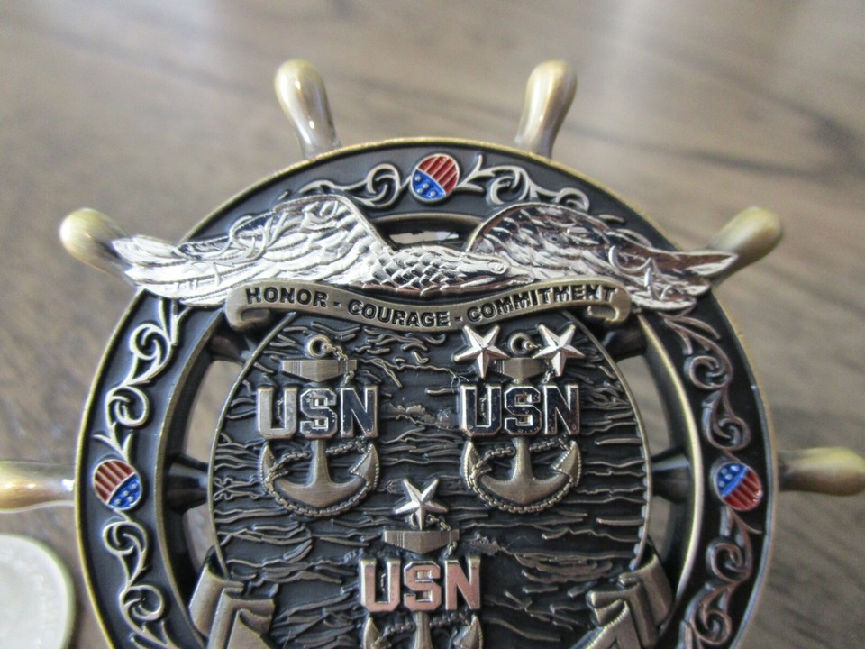 USS Constitution Old Ironsides Navy Chief CPO Ship Wheel USN Challenge ...