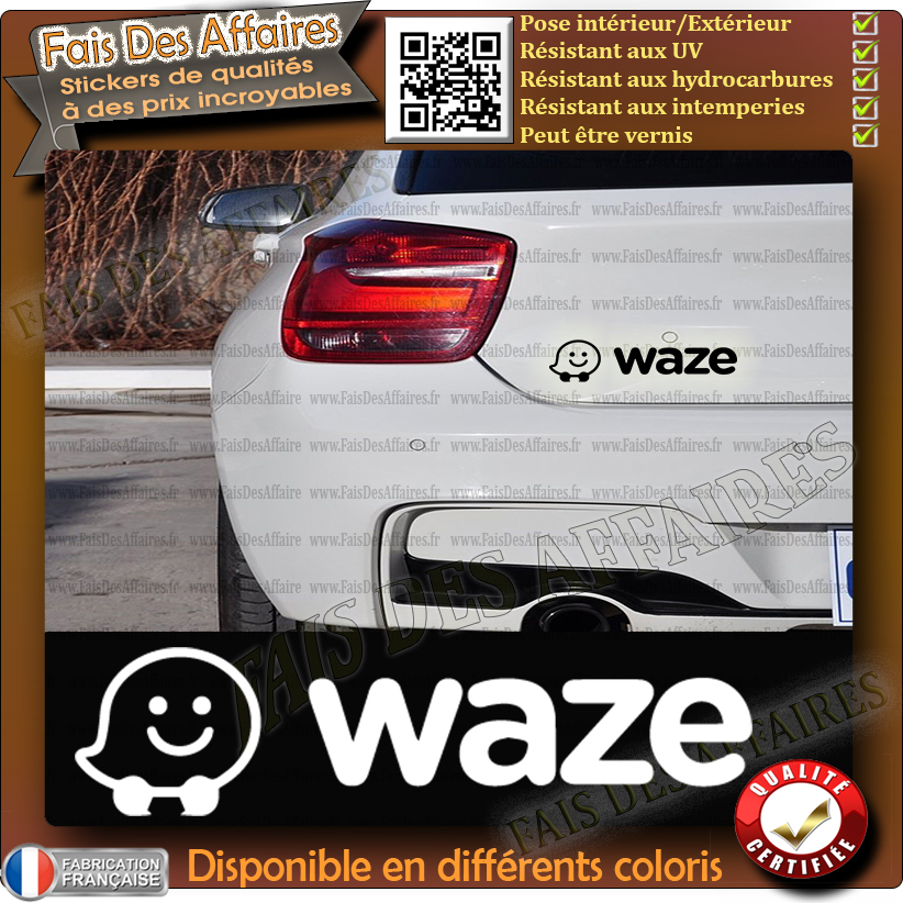 Sticker autocollant waze gps tomtom anti radar securité garmin map ...