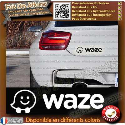 Sticker autocollant waze gps tomtom anti radar securité garmin map ...