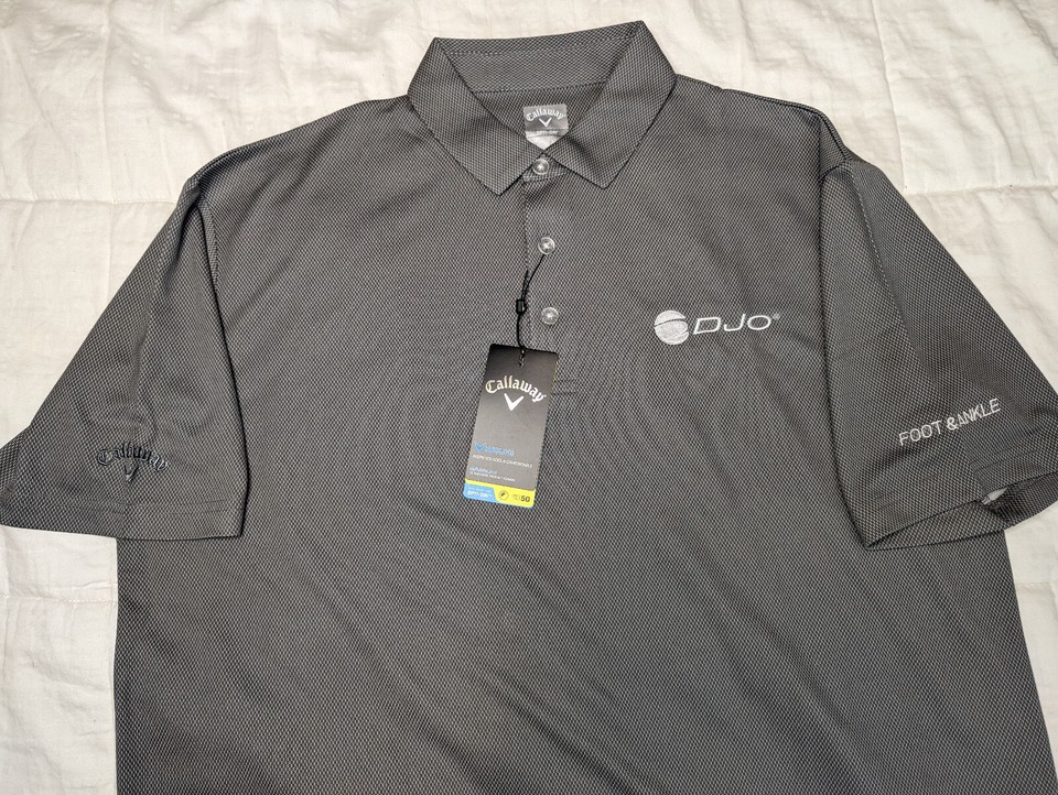 New Callaway Opti Dri Mens Large Golf Gray Short Sleeve Polo Shirt DJO ...