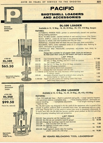 1963 Print Ad of Pacific DL100 DL250 DL300 Shotshell Loader Reloading ...
