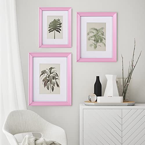 Wood Real Glass Flat Picture Frame Matted to 8x10 for Wall Photo 11x14 ...