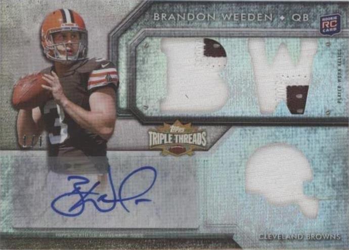 2012 Topps Triple Threads - Brandon Weeden #103 Platinum BW Helmet /1 ...