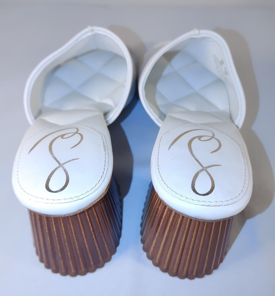 Sam Edelman Sonya Slide Mule - Women's Size 6 M - White Wood Heel ...