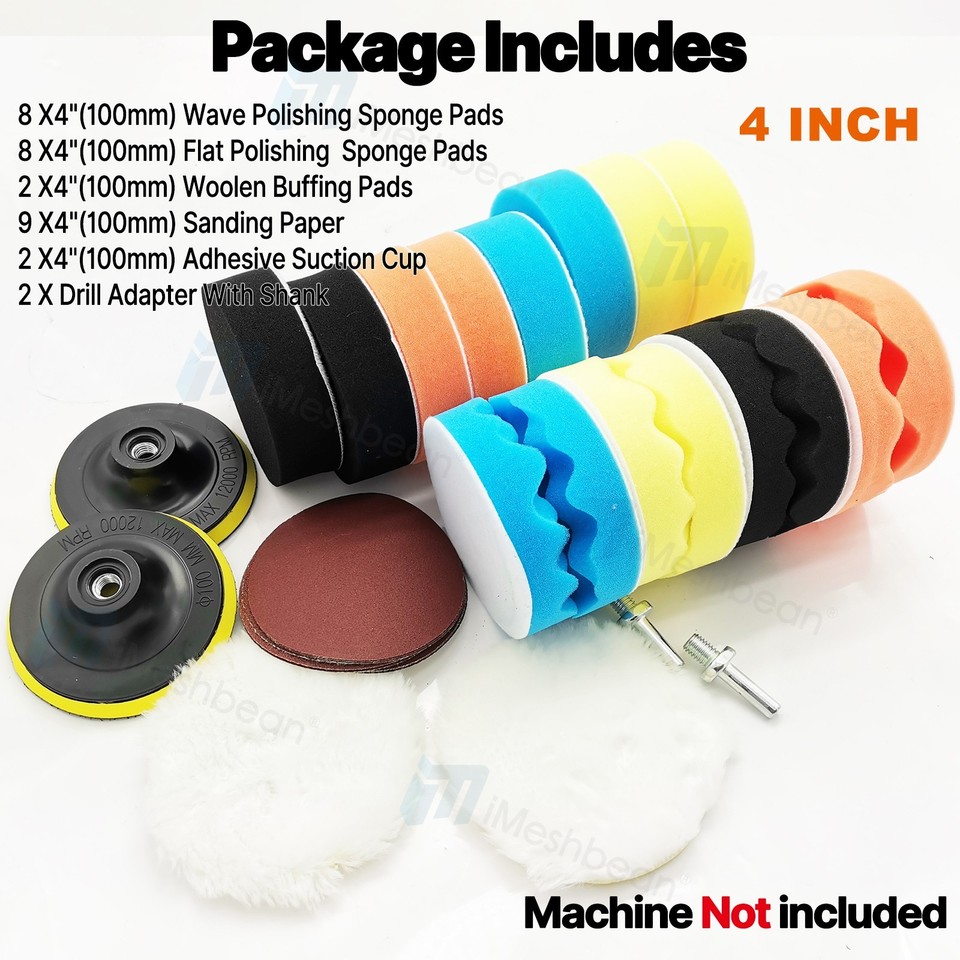 31Pc 3 In Polishing Pads Sponge Woolen Waxing Buffing Pad Kits M10 ...