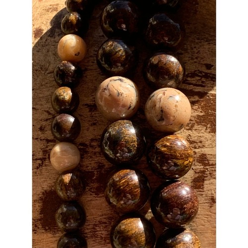 Sterling Silver, Bronzite & Jasper Multi Strand Beaded Necklace | eBay