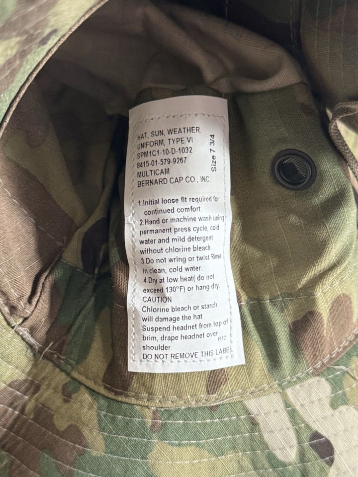 NEW OEF SUN HAT USGI ARMY ISSUE OCP MULTICAM BOONIE CAP BUCKET HAT 7-3/ ...
