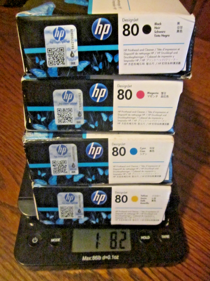 2021 CMYK HP 80 PRINTHEAD & CLEANER DESIGNJET 1050C OEM NEW BLACK ...
