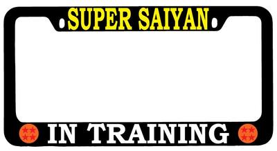 Black METAL License Plate Frame Super Saiyan In Training Dragon Ball Z ...