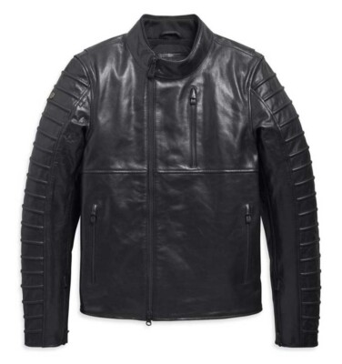 Harley Davidson Mens Ozello Perforated Slim Fit Leather Jacket Black ...