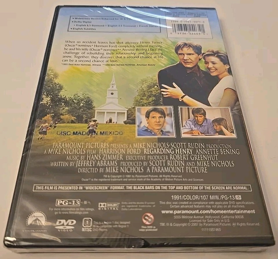 Regarding Henry (DVD, 1991 Widescreen), Harrison Ford New Factory ...