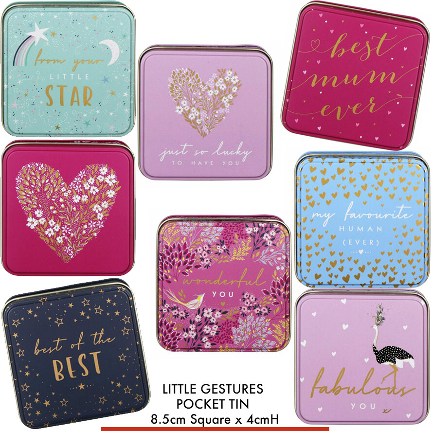 SARA MILLER METAL TIN BOX Accessory Home Keepsake Pill Storage Sweet ...
