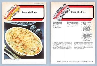 Tuna Shell Pie #9 Supper Alison Burts Super Saving Cookery Recipe Card ...