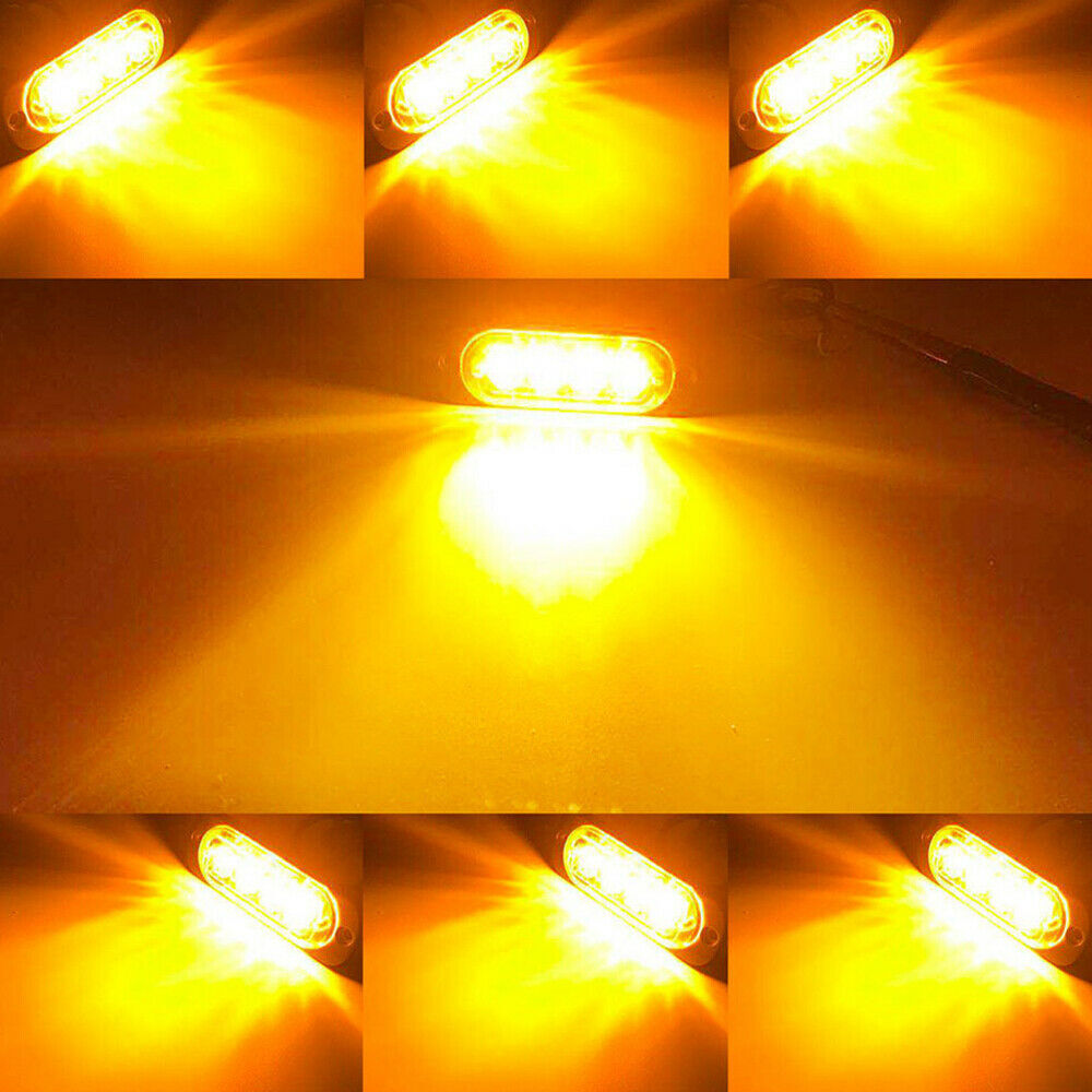 4x Auto 4 LED Frontblitzer Warnleuchten Blitzlicht Strobe Leuchte 12 ...