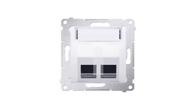 Simon 54 Cache pour prise IT double 2xRJ Keystone, incliné, blanc DKP2S ...