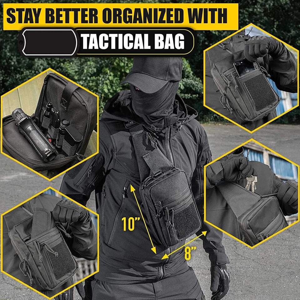 Tactical Gun Bag Pistol Holster Concealed Carry Chest Crossbody Pack ...