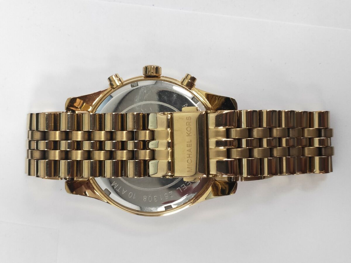 Michael Kors 8286 Oversized Lexington Gold-Tone Watch w/ Box Michael Kors 8286 Oversized Lexington Gold-Tone Watch w/ Box