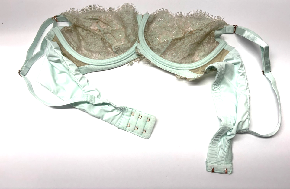 Chantelle Light Blue Sheer Lace Day to Night Demi Unlined Underwire 38 ...