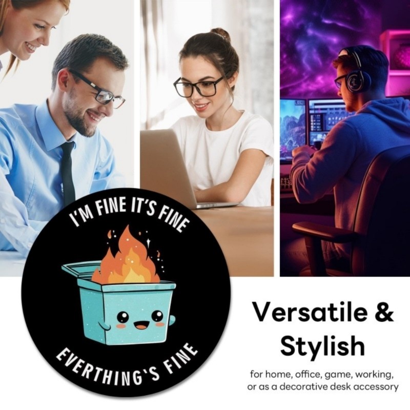 NonSlip Rubber Mouse Pad With Funny Trash Can Design Stitched Edges for ...