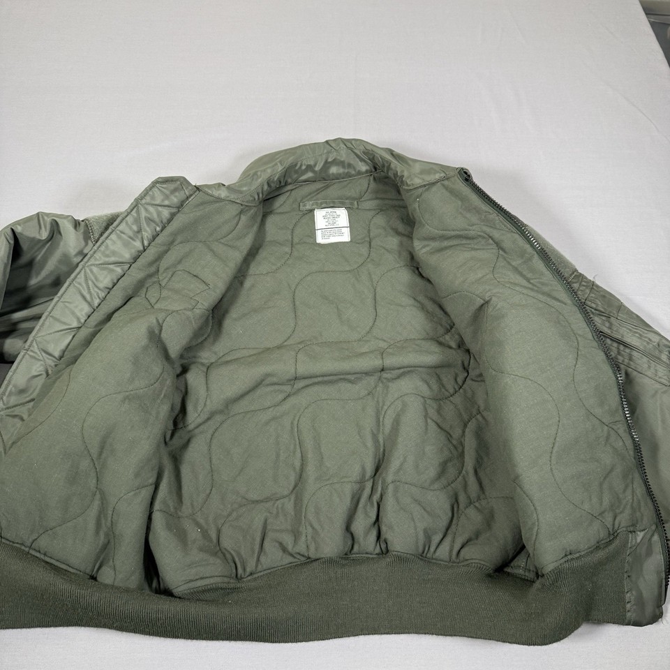 Military Jacket Medium Flyers CWU 45/P Flight Green FR Bomber Vintage ...