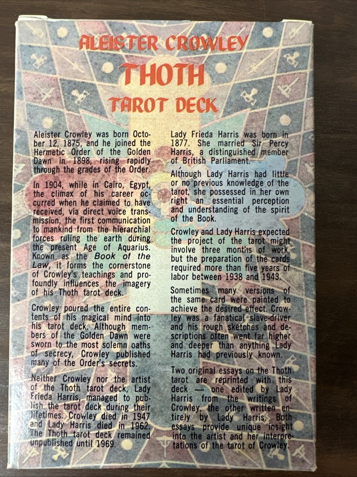 RARE Vintage 1983 Thoth Tarot Cards Aleister Crowley Deck NEW SEALED ...
