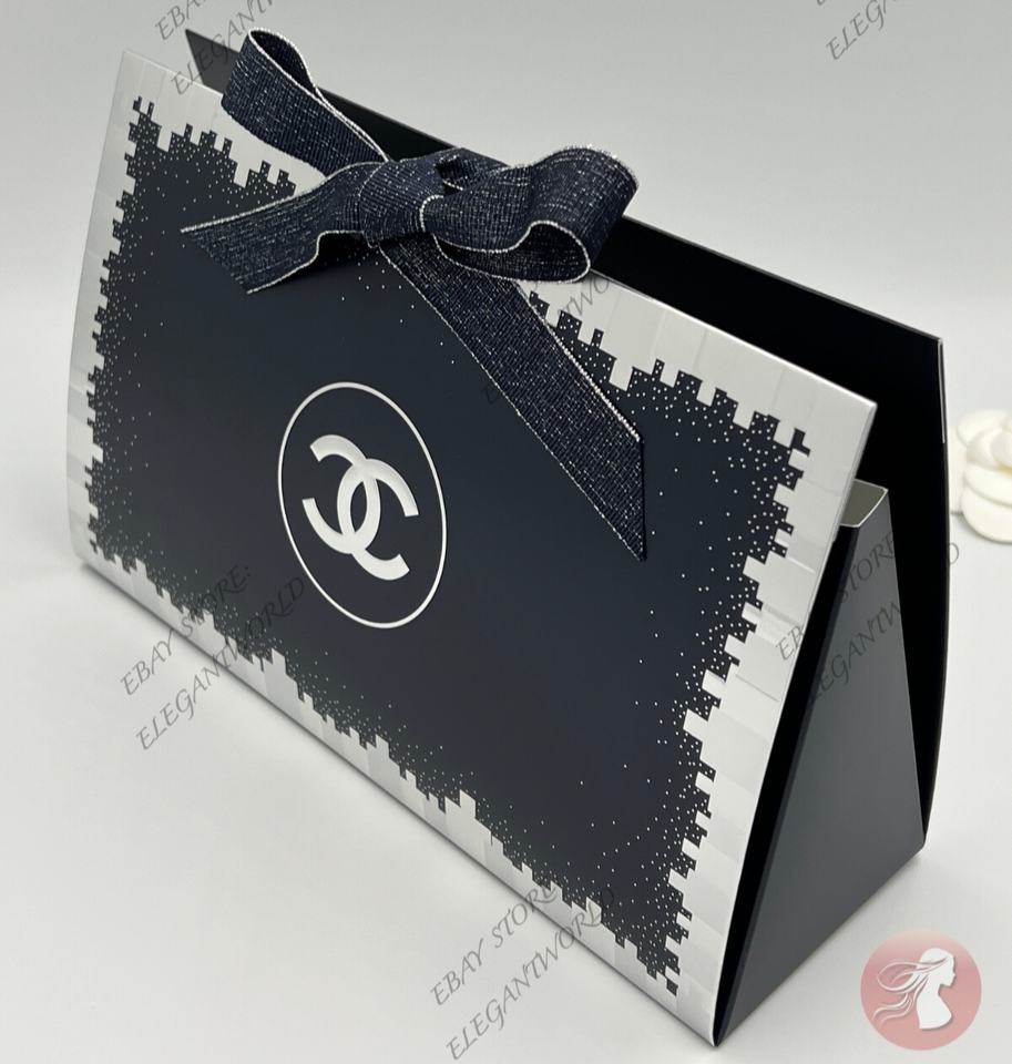 CHANEL Origami Signature GIFT BOX w/ Ribbon & Tissue 8.75" x 5.5" x 3 ...