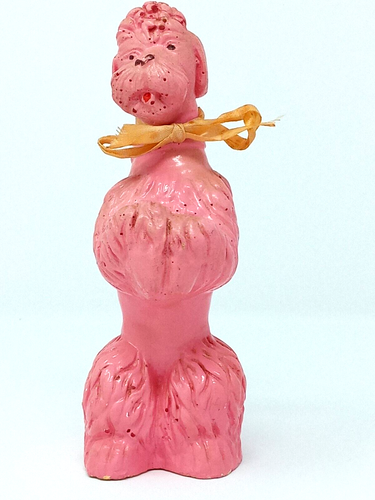 Pink Poodle 7" dog Statue / Figurine vintage painted begging vgc | eBay