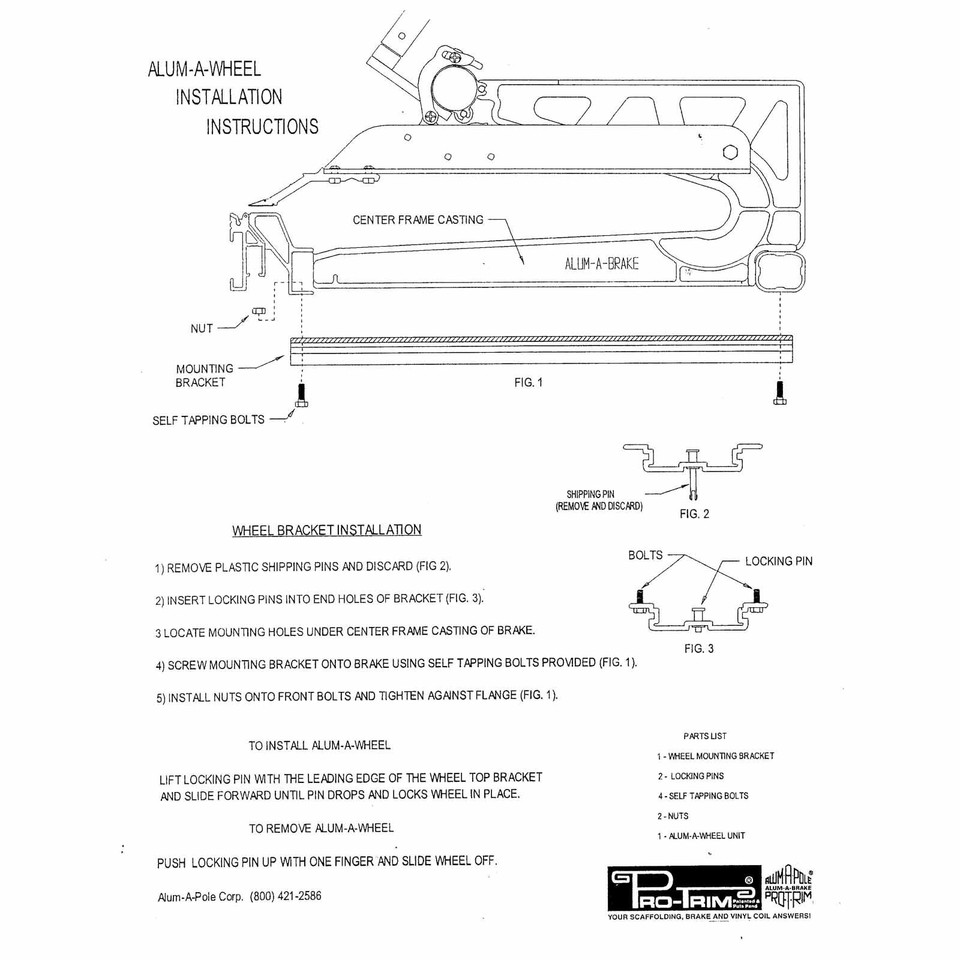 Alum-A-Brake Leg Kit Wheels 761658123922| eBay
