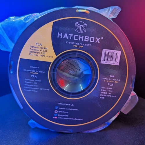 HATCHBOX PLA 3D Printer Filament 1 kg Spool 3.00mm - Yellow | eBay