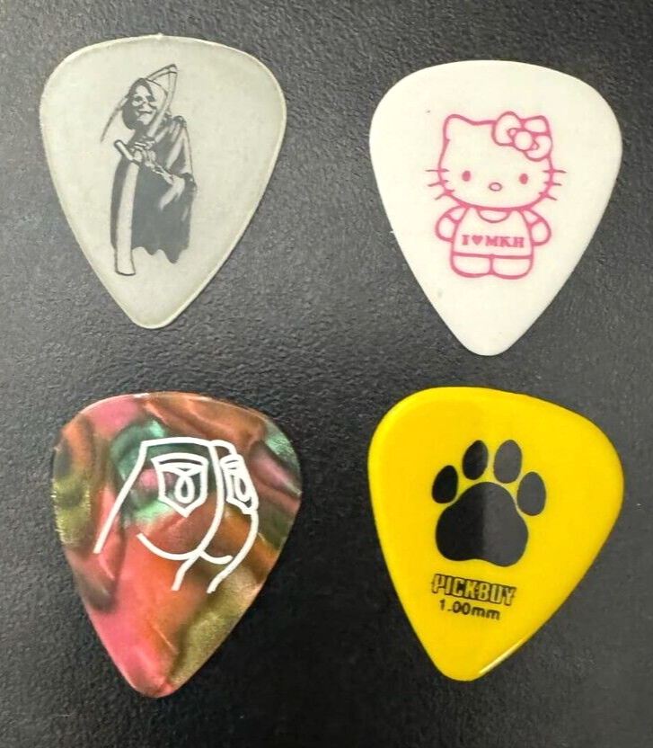 COOL Guitar Pick Lot #174 HELLO KITTY Grim Reaper Dog Paw Print and ...