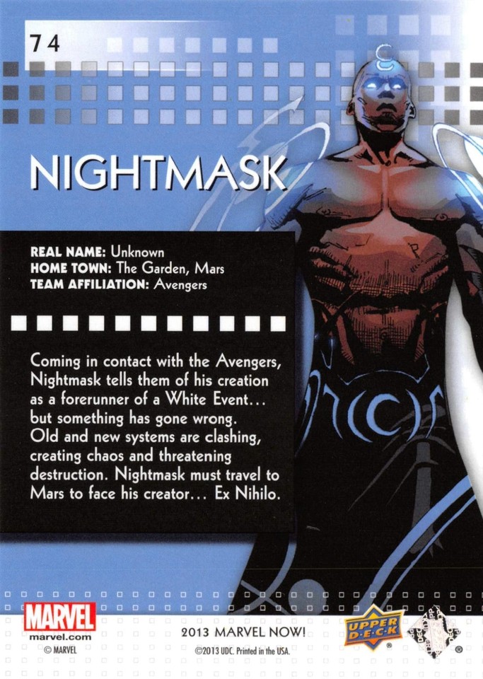NIGHTMASK / 2013 Marvel Now! (Upper Deck 2014) BASE Trading Card #74 | eBay