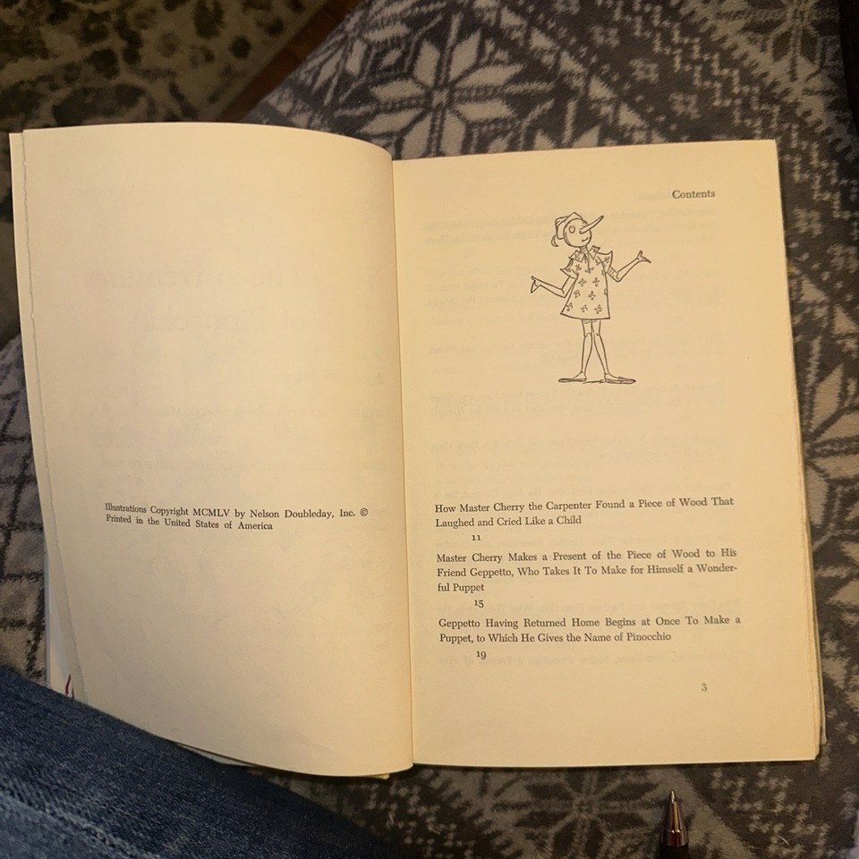 Vintage Antique Pinocchio Book Junior deluxe Editions Hardcover - C ...