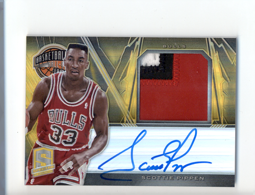 2013-14 PANINI SPECTRA BASKETBALL SCOTTIE PIPPEN PATCH AUTO GOLD /10 ...