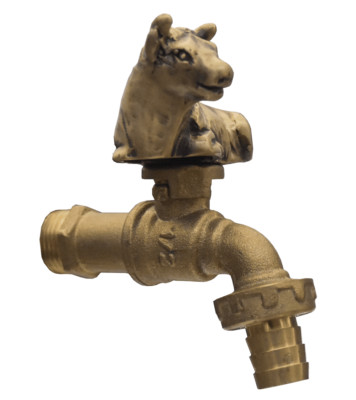 Brass Garden Tap Faucet Cow Spigot Vintage Handle Water Home Yard Decor ...