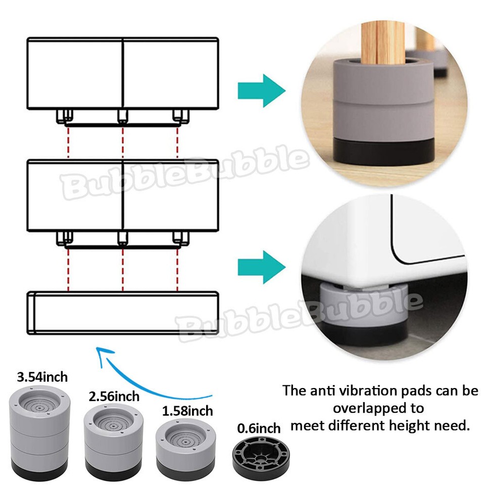 5 PCS Washing Machine Anti Vibration Non-slip Rubber Pads Dryer Feet ...