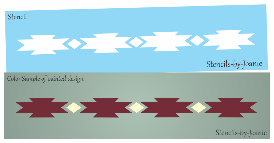 Southwest STENCIL Hopi Aztec Border Design Rug Towel Floor Cloth DIY ...