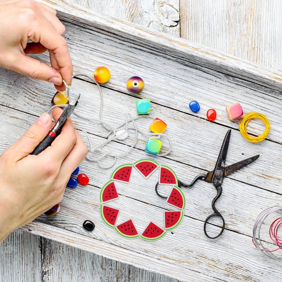 Set of 3 Watermelon Wooden Bead Hanger Baby Hair Accessory Diy Spacer ...