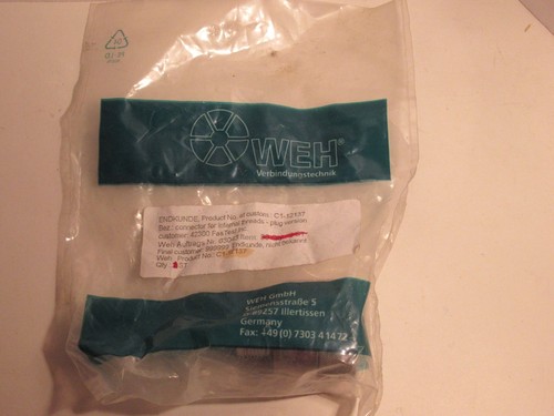 WEH C1-12137 C113137 CONNECTOR FOR INTERNAL THREADS PLUG NEW | eBay