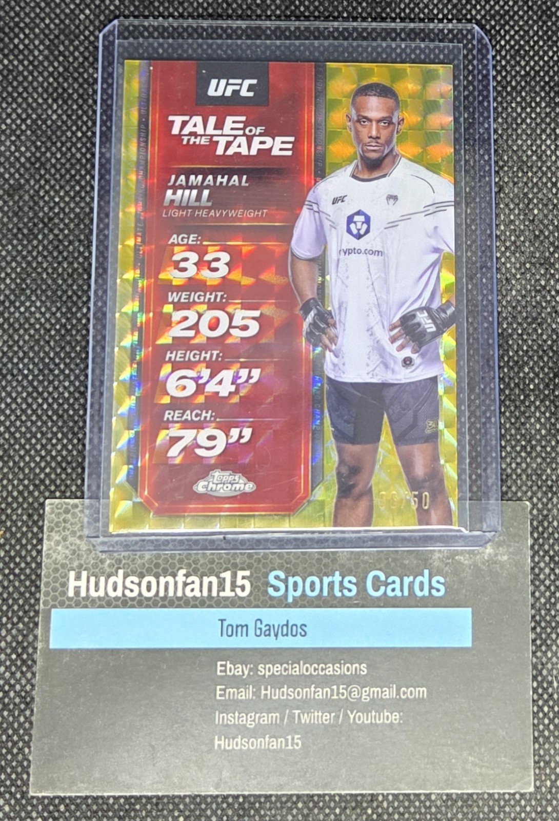 Jamahal Hill 2025 Topps Chrome UFC #170 Gold Geometric Refractor /50 ...