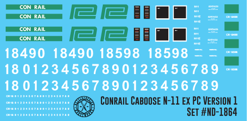 HO Scale - Conrail ex Penn Central N-11 Transfer Caboose Decals | eBay