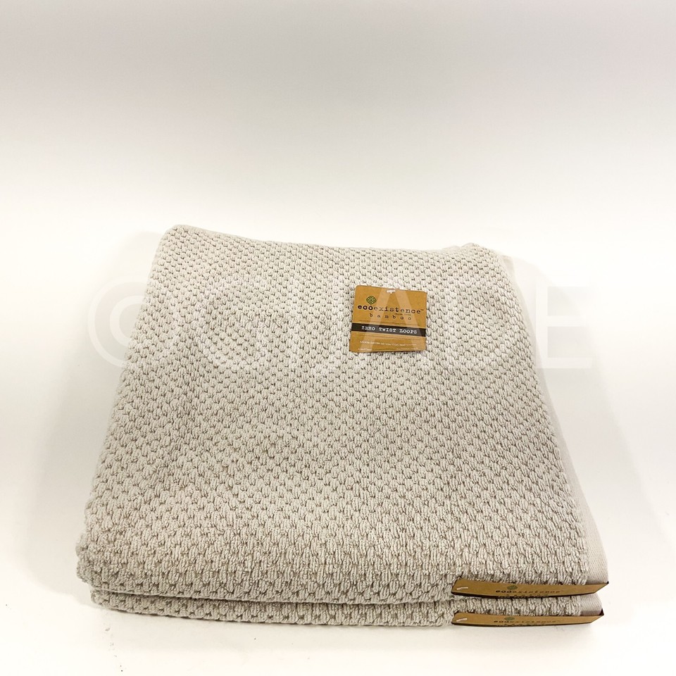 Ecoexistence 6 Towels Set 2 Bath 4 Washcloth Bamboo Rayon Beige New | eBay